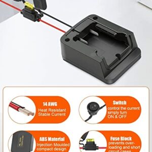 Power Wheels Battery Adapter Compatible with Milwaukee M-18 Battery 1pack, Great Power Convertor for Robotics, RC Toys and Work Lights