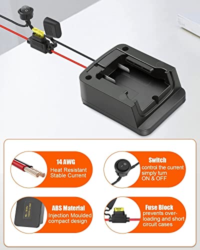 Power Wheels Battery Adapter Compatible with Milwaukee M-18 Battery 1pack, Great Power Convertor for Robotics, RC Toys and Work Lights