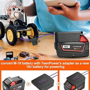 Power Wheels Battery Adapter Compatible with Milwaukee M-18 Battery 1pack, Great Power Convertor for Robotics, RC Toys and Work Lights