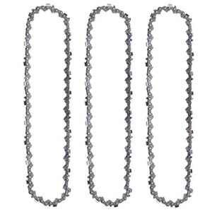 Wellsking 3 Pack 12 inch Chainsaw Chains 3/8 LP .050 Inch 45 Drive Links fits for Echo Greenworks 40v Chainsaw