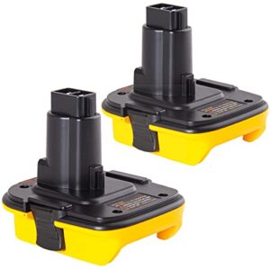 lilocaja replace 2 pack dca1820 dewalt 20v battery adapter for dewalt 18v tools, convert dewalt 20v max xr lithium battery dcb203 dcb205 to dewalt 18v xrp nicd nimh battery dc9098 dc9096