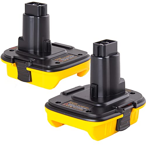 Lilocaja Replace 2 Pack DCA1820 Dewalt 20V Battery Adapter for Dewalt 18V Tools, Convert Dewalt 20V Max XR Lithium Battery DCB203 DCB205 to Dewalt 18V XRP NiCd NiMh Battery DC9098 DC9096