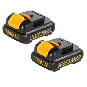 geelink 2 pack 3.0ah 12v max lithium ion battery replacement for dewalt 12v battery dcb120 dcb123 dcb127 dcb122 dcb124 dcb121