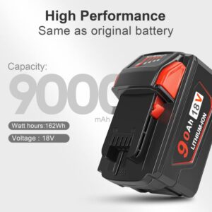 Aoasur 2packs 9.0Ah Replacement for Milwaukee 18v Battery