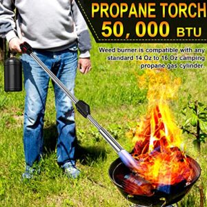 Gtonksye Propane Torch Weed Burner Kit,Blow Torch,Dual-purpose multifunctional gardening outdoor weed torch with push button Igniter and 9.8 ft hose.(Fuel Not Included)