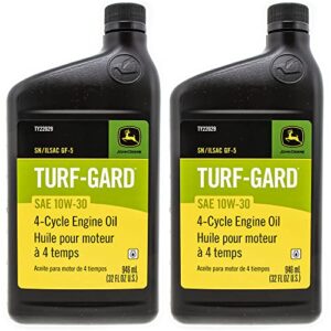 john deere turf-gard sae 10w-30 4-cycle engine oil ty22029 1 quart bottle 32oz oem 2 pack