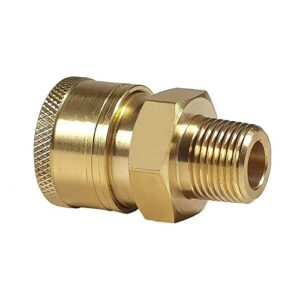 yamatic pressure washer adapter couplers, 3/8” quick connect socket to 3/8” male npt fitting, quick connector for 3/8” pressure washer hose and gun,5000 psi (1 pcs)