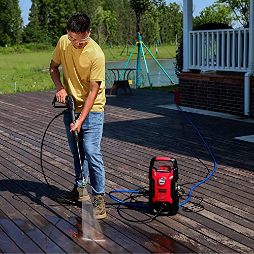 POWERWORKS Electric Pressure Washer,1700 PSI 1.2 GPM Power Washers,13-Amp Pressure Washers with 20ft High Pressure Hose and 3 Nozzles for Car Garden Cleaning (PWMA Certified)