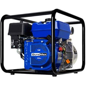 duromax xp652wp 208cc 158-gpm 3600-rpm 2-inch gasoline engine portable water pump, 50 state approved, xp652wp, blue