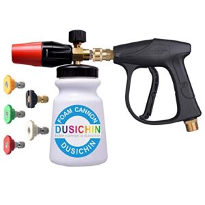 dusichin dus-218 foam cannon snow foam lance thick foam dispenser pressure washer spray gun adjustable nozzle 3000 psi jet wash adjustable spray nozzle foam maker 360 degree turning for car cleaning