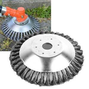 AR-PRO 8-Inch Rotary Steel Wire Weed Brush Blade with Universal Adapter Kit - Round Steel Wire Brush Compatible with Husqvarna, Stihl, Ego, Oregon, and Hitachi Straight Shaft Trimmers