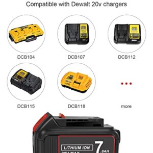 Lenoya 7000mAh Replacement for Dewalt 20V Battery DCB207 2Packs