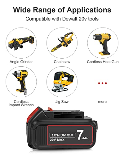 Lenoya 7000mAh Replacement for Dewalt 20V Battery DCB207 2Packs