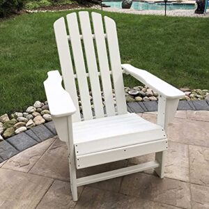 Redback White Adirondack Chair 2 Set Classic Oversized Adirondack Chairs 350lbs Duty Rating Plastic/Resin Faux Wood Chair for Fire Pit & Patio Deck Garden