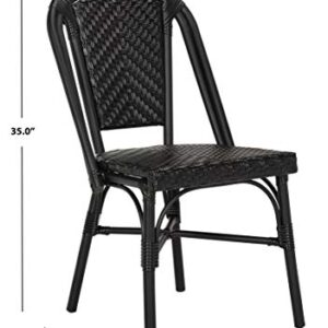 Safavieh PAT4013A-SET2 Outdoor Collection Daria Black Stacking Side Chair