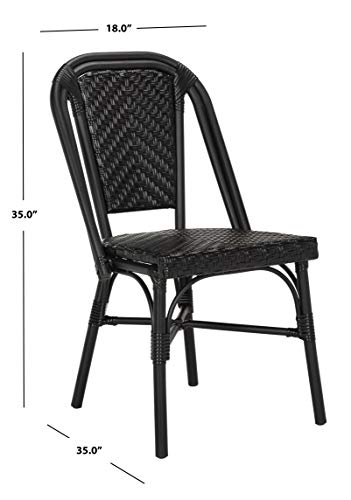 Safavieh PAT4013A-SET2 Outdoor Collection Daria Black Stacking Side Chair