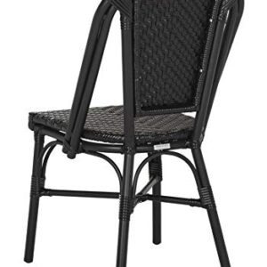 Safavieh PAT4013A-SET2 Outdoor Collection Daria Black Stacking Side Chair