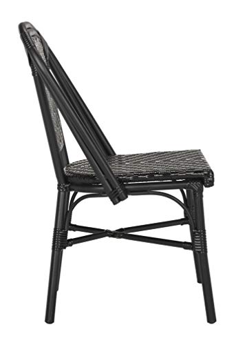 Safavieh PAT4013A-SET2 Outdoor Collection Daria Black Stacking Side Chair