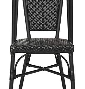 Safavieh PAT4013A-SET2 Outdoor Collection Daria Black Stacking Side Chair