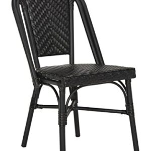 Safavieh PAT4013A-SET2 Outdoor Collection Daria Black Stacking Side Chair