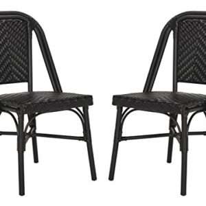 Safavieh PAT4013A-SET2 Outdoor Collection Daria Black Stacking Side Chair