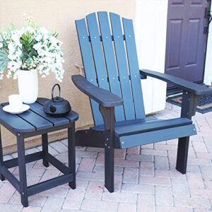 PolyTEAK Adirondack Chair Set of 4, Premium Weather Resistant Poly Lumber, Outdoor Patio Furniture, Up to 300 lb, Plastic Adirondack Chairs for Porches, Decks, and Pool Side, Element Collection, Black