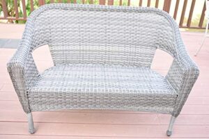 jeco w00402g-l grey resin wicker clark loveseat