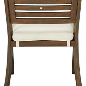 Christopher Knight Home Helen Outdoor Acacia Wood Dining Chair, Gray and Crème