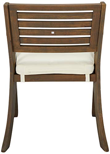 Christopher Knight Home Helen Outdoor Acacia Wood Dining Chair, Gray and Crème