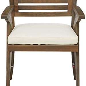 Christopher Knight Home Helen Outdoor Acacia Wood Dining Chair, Gray and Crème