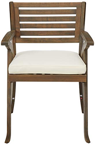 Christopher Knight Home Helen Outdoor Acacia Wood Dining Chair, Gray and Crème