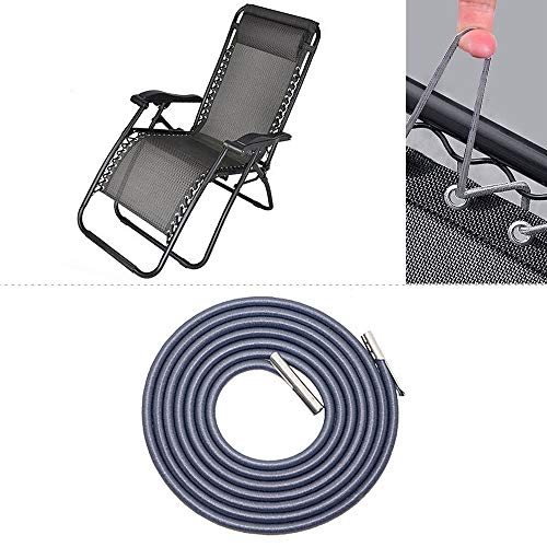 Carkio Zero Gravity Chair Replacement Cords,Gray Universal Replacement Tie Rope Laces Cords Compatible with Lounge Chair, Bungee Chair (8 Cords)