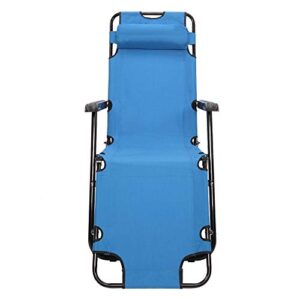 rhc-202 portable dual purposes extendable folding reclining chair with pillow, zero gravity recliner lawn patio outdoor porch beach backyard anti gravity chair folding reclining amping chair blue