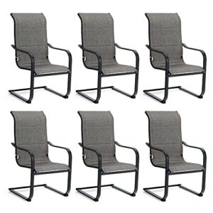 Sophia & William Patio Dining Chairs C Spring Motion Chairs for 6 High Back Patio Chairs Quick Dry Textilene Outdoor Furniture Support 350lbs for Lawn Garden Balcony Pool Backyard Weather Resistant