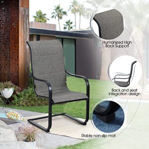 Sophia & William Patio Dining Chairs C Spring Motion Chairs for 6 High Back Patio Chairs Quick Dry Textilene Outdoor Furniture Support 350lbs for Lawn Garden Balcony Pool Backyard Weather Resistant