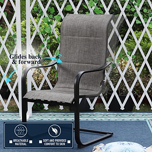 Sophia & William Patio Dining Chairs C Spring Motion Chairs for 6 High Back Patio Chairs Quick Dry Textilene Outdoor Furniture Support 350lbs for Lawn Garden Balcony Pool Backyard Weather Resistant