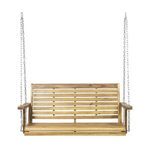 viola outdoor aacia wood porch swing, teak