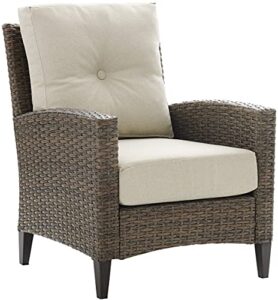 crosley furniture co7160-lb rockport outdoor wicker high back arm chair, light brown