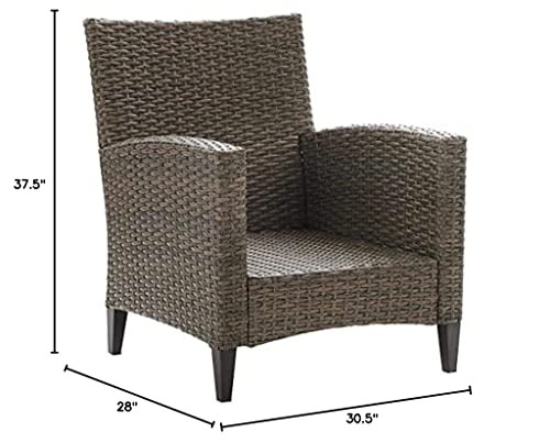 Crosley Furniture CO7160-LB Rockport Outdoor Wicker High Back Arm Chair, Light Brown