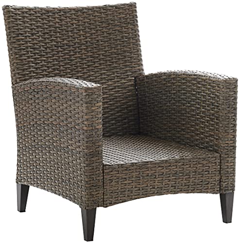 Crosley Furniture CO7160-LB Rockport Outdoor Wicker High Back Arm Chair, Light Brown