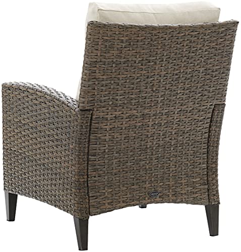 Crosley Furniture CO7160-LB Rockport Outdoor Wicker High Back Arm Chair, Light Brown