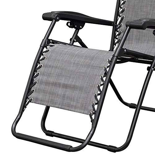 Caravan Canopy Infinity Zero Gravity Steel Frame Patio Deck Chair, Grey (Pair)