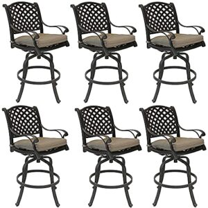 nassau outdoor cast aluminum patio bar stool set of 6