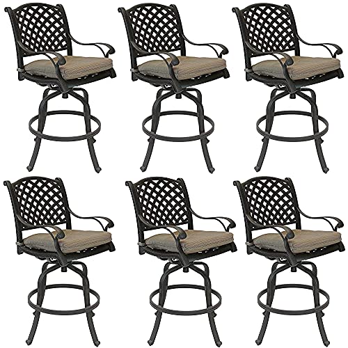 Nassau Outdoor cast Aluminum Patio bar Stool Set of 6