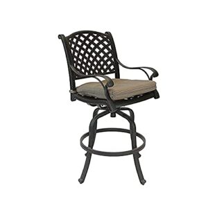 Nassau Outdoor cast Aluminum Patio bar Stool Set of 6