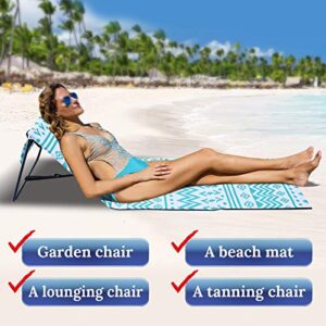 BenefitUSA Outdoor Portable Lounge Chair Beach Reclining Lounger Chair Ground Mat Beach Pool (Stripe)