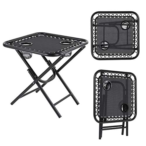 OKVAC Zero Gravity Chair Set of 2 with Side Table, Adjustable Foldable Patio Lounge Recliner w/Pillow&Cup Holder, for in/Outdoor, Poolside, Garden, Camping, Lawn, Yard, Beach, 310LBS Capacity