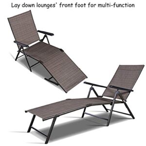 Tangkula Patio Lounge Chair Chaise, Adjustable Backrest Ergonomic Shape with Durable Handwoven Rattan Steel Frame Garden Lawn Pool Recliner Outdoor Furniture Wicker Lounger