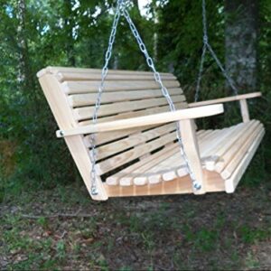 5 Ft ROLL BACK PORCH SWING made from Rot-resistant Select Louisiana Cypress Eternal Wood Made in the USA - Green Furniture - GO GREEN