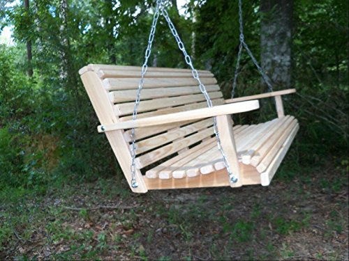 5 Ft ROLL BACK PORCH SWING made from Rot-resistant Select Louisiana Cypress Eternal Wood Made in the USA - Green Furniture - GO GREEN